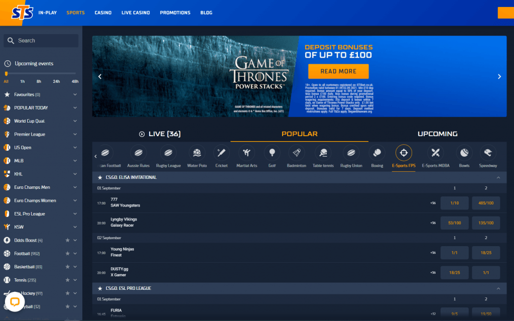 STSbet eSports Betting Review 🥇 A Close Look at the Bookie