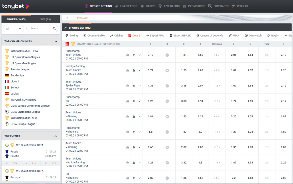 TonyBet eSports Betting Review I Discover Bonuses, Odds and More